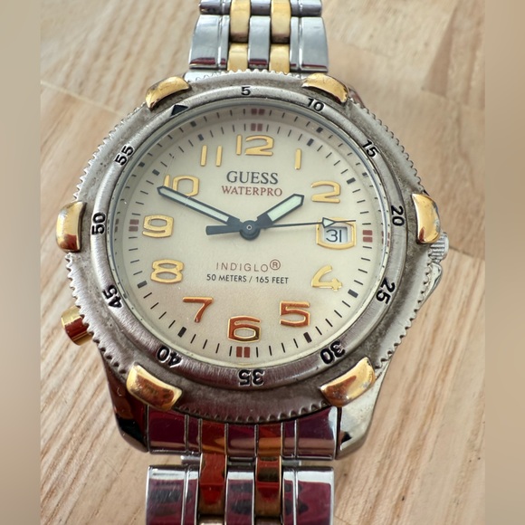 Guess | Accessories | Rare Vintage Guess Waterpro Mens Two Tone Diver ...